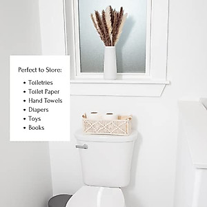 HARPER ROWS Macrame Storage Baskets for Decorative Boho Bathroom - Toilet Paper & Toilet Tank Basket Organizer - Kitchen Pantry Organization Bins - Baby Gift, Nursery Decor – Cute & Durable (Set of 2)