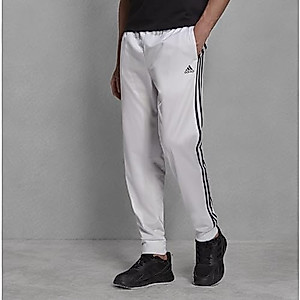 adidas Men's Essentials Warm-Up Slim Tapered 3-Stripes Tracksuit Bottoms, White/Black, 3X-Large