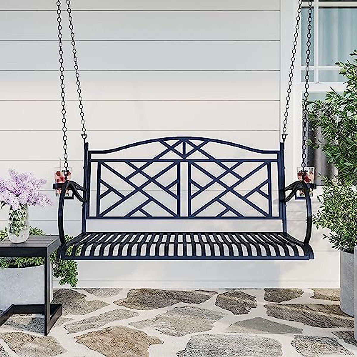 Live Casual Heavy Duty 800 Lb Logan Metal Porch Swing