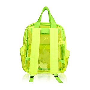 DALIX Small Transparent Clear Backpack in Neon Yellow