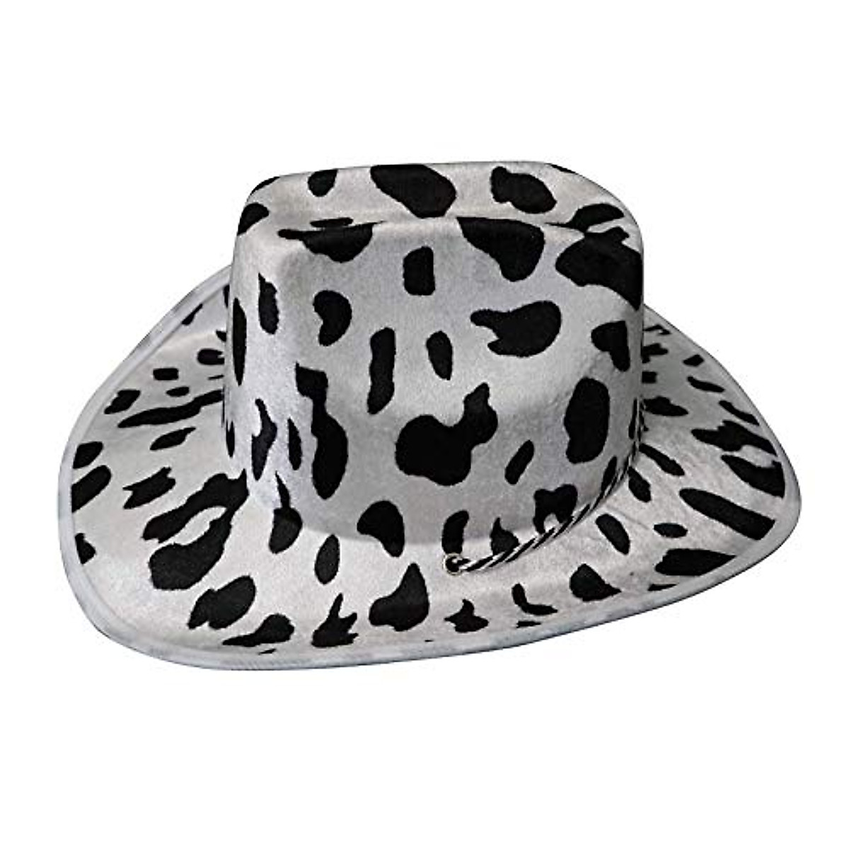 PrideAhead Cowboy Hat Fun Cow Print Hat – Unisex Black and White Cowboy Hat (1)
