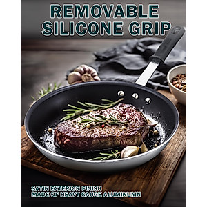 Cooks Standard Nonstick Frying Pan 8-Inch, Heavy Duty Skillet Pan, Professional Aluminum Omelette Pan ,Metalic