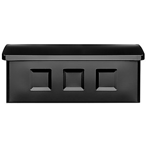 Architectural Mailboxes Wayland Galvanized Steel Wall Mount Mailbox, 2689B-10, Black, Small Capacity