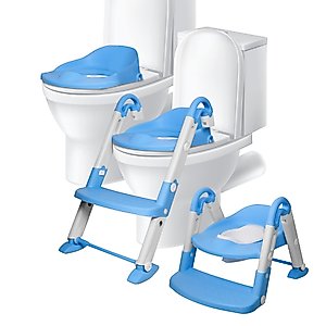 COLOR TREE Potty Training Seat with Anti-Slip Step Ladder, Toddler Toilet Seat Potty Training Toilet for Kids, Toddler Potty Seat for Toilet, Baby Toilet Potty Chair for Boys Girls,Blue