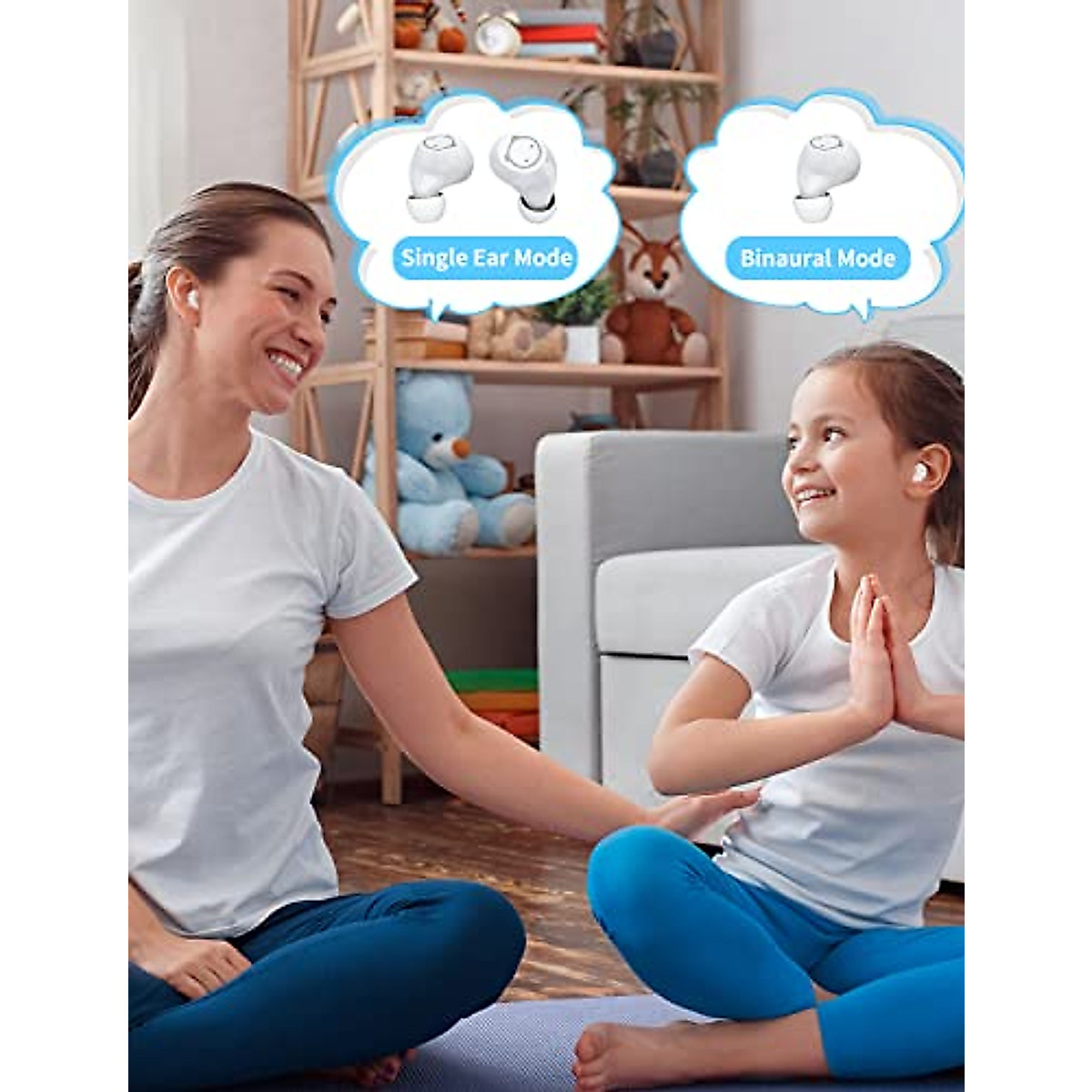 Kids Wireless Earbuds, TOGETFAC Bluetooth Earbuds, Noise Canceling Headphones with Cute Panda Comfortable Lightweight Design for Girls Women Sports 5.1 In-Ear Headphones with Mini Charging Case