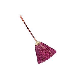 SKENNOVA - 1 Piece of 39-41 inch Tall of Asian Broom Natural Broom Grass Handmade Broom Witch Broom Bamboo Stick Handle, Durable Broom for Sweeping Dirt Dust and Hair