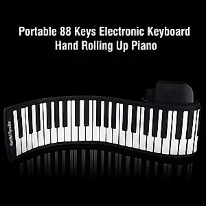 Rolling Piano, Portable 88 Keys Electronic Keyboard Hand Rolling Piano Built-in Rechargeable Battery