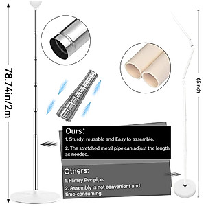 2 Sets Metallic Gold Balloon Column Stand Kit with 100 Balloons Adjustable Balloon Tower Stand with Bases for Floor Gold Confetti Balloons Column Kit for Birthday Wedding Anniversary Graduation Party