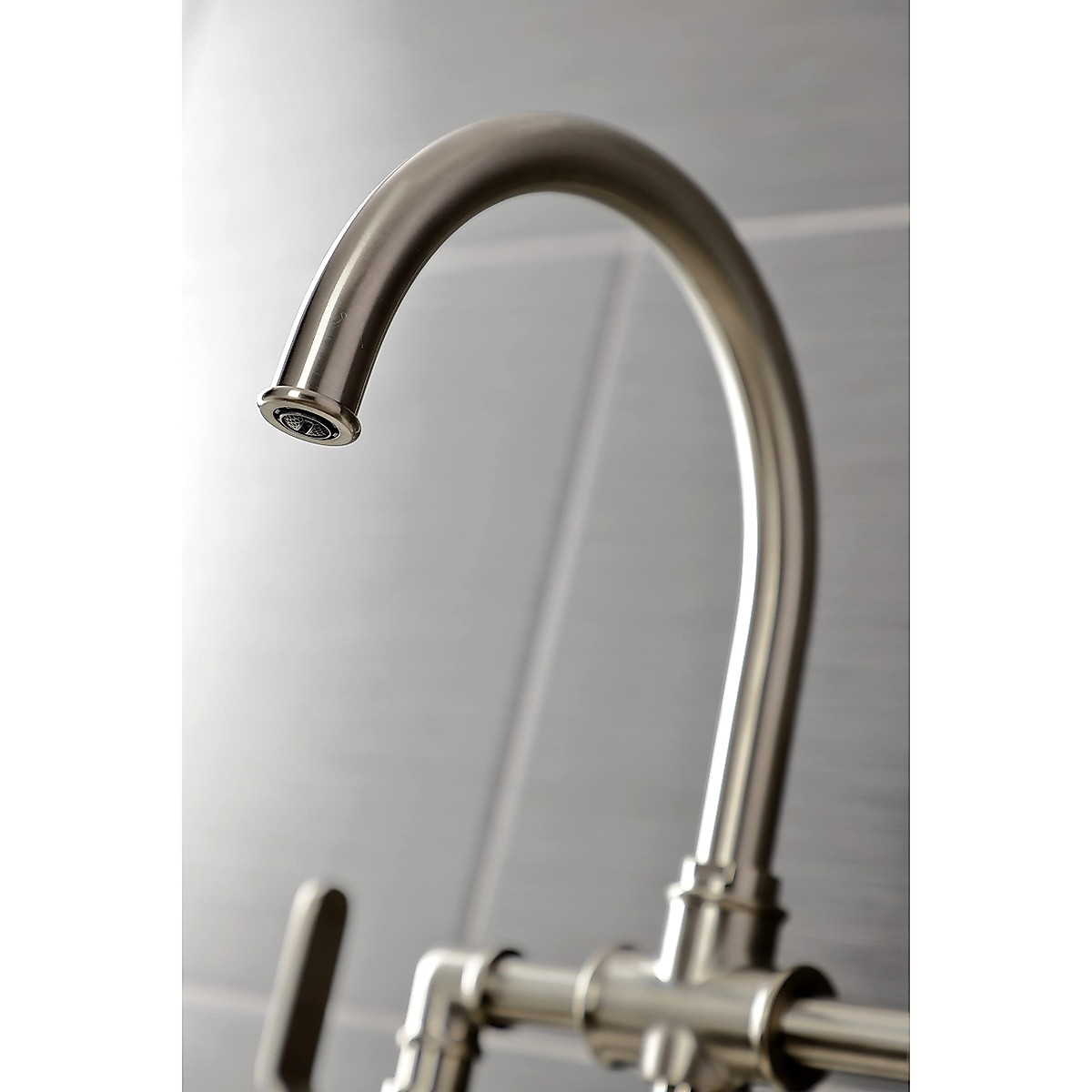 Kingston Brass KS2338KL Whitaker Bridge Kitchen Faucet, Brushed Nickel