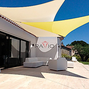 Patio Paradise 8' x 8' Beige Sun Shade Sail Square Canopy UV Block Awning Heavy Duty Commercial Grade for Patio Backyard Lawn Garden Outdoor Activities
