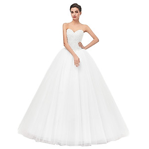 Likedpage Women's Ball Gown Bridal Wedding Dresses (US6, Ivory)