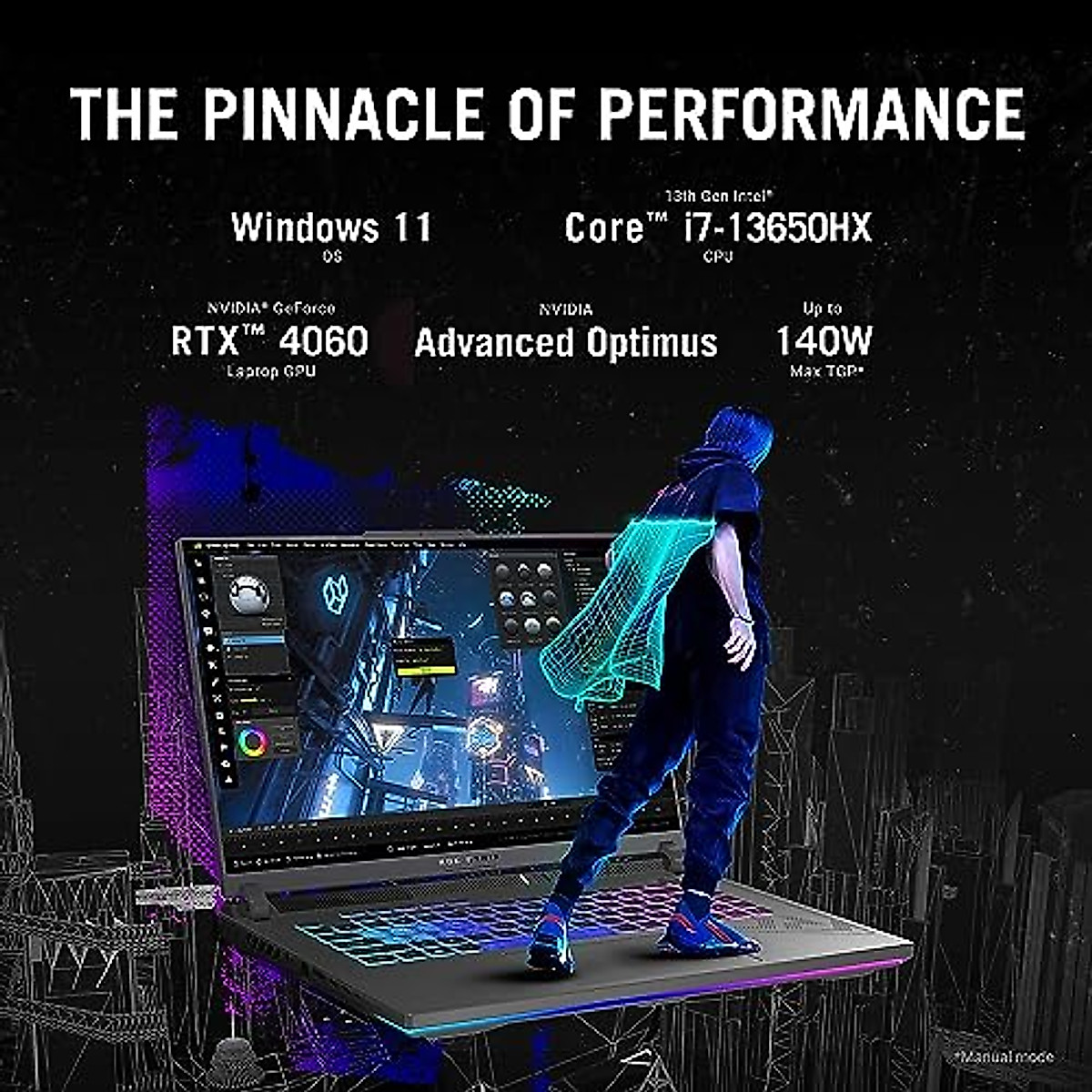 ASUS ROG Strix G18 Gaming Laptop 2023 Newest, 18.1" 165Hz Display, Intel Core i9-13650HX Processor, NVIDIA GeForce RTX 4090, 128GB DDR5 RAM, 16TB SSD, Backlight Keyboard, Wi-Fi 6, Windows 11 Home