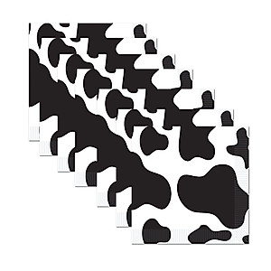 Beistle 32 Piece Cow Print Paper Beverage Napkins Farm Animal Western Birthday Party Supplies Disposable Tableware