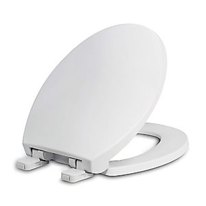 WSSROGY Round Toilet Seat with Lid, Slow Close Seat and Cover, Including Two Sets of Parts, Fit All Standard Round Toilet, Quiet Close, Plastic, White