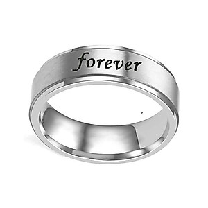His and Hers Rings Sets for Couples, Brushed Ring Engraved "together and forever" Size 5 and Size 7 Wedding Rings for Couples Set Stainless Steel