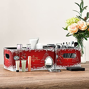 Snowflake Ball Christmas Winter Storage Baskets Storage Bins Baskets Boxes for Shelves Collapsible Storage Organizer for Bedroom Living Room Office Home Clothes Toys 2 Pack