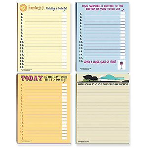 Stonehouse Collection Funny To Do Lists Note Pad Assorted Pack | 4 Funny ToDo List Pads | USA Made