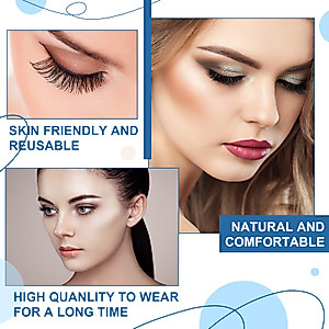 32 Pairs Self Adhesive Eyelashes with Tweezers, Reusable Adhesive False Eyelashes No Glue Natural Look Fake Eyelashes Waterproof Pre Glued Eyelashes Bulk for Women Girls Gift