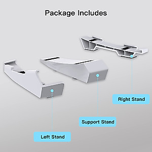 NexiGo PS5 Horizontal Stand with Controller Charger, [Minimalist Design], DualSense Charging Station with Thumb Grip Kit, Compatible with PlayStation 5 Disc & Digital Editions