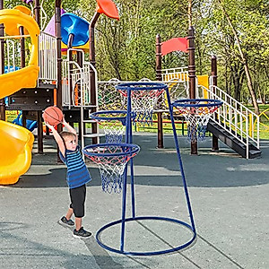 Children’s Factory, AFB7950, Angeles 4-Rings Basketball Hoops with Storage Bag, Blue, Toddler and Kids Indoor – Outdoor Preschool & Daycare Mini Hoops