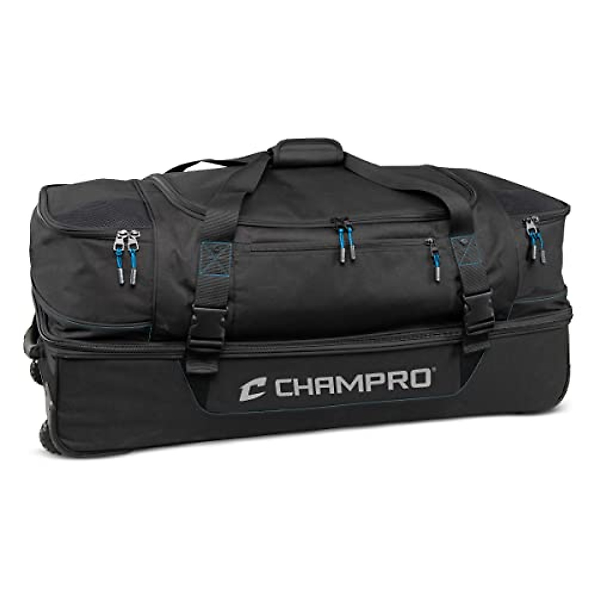 CHAMPRO Umpire Equipment Bag on Wheels for Baseball/Softball Officials, Black