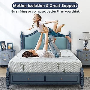 IULULU Twin Size Mattress in a Box, 8 Inch Gel Memory Foam Mattress with Bamboo Cover, Cooling Bed Mattress Made in USA, CertiPUR-US Certified,White