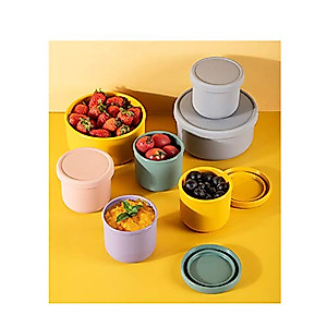 Mini Silicone Bowl Silicone Cup with Lids for Dessert,Fruit,Snack,Candy,Coffee,Small Silicone Bento Box Microwave Freezer Safe Portable Food Storage Container(grey)