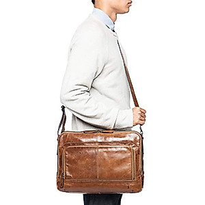 Frye mens Logan Zip Messenger Bag, Cognac, One Size US