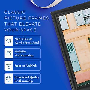 ArtToFrames 15x19 inch Black Stain on Solid Red Oak Wood Picture Frame, 2WOM0066-59504-YBLK-15x19