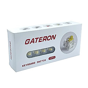 Gateron G Yellow Pro Switches Pre-lubed 3pin RGB SMD Linear for Gaming Mechanical Keyboard (72 Pcs,Yellow)