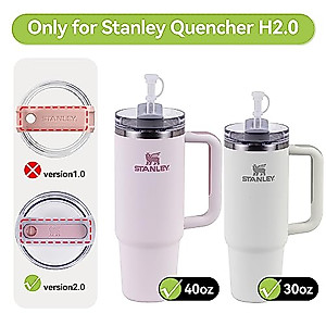 Hotanry 6pcs Spill Stopper Set for Stanley Quencher H2.0 40oz & 30oz Tumbler with Handle, Stanley Cup Accessories Including 2 Straw Cover Cap, 2 Square Spill Stopper, 2 Round Leak Proof Stopper