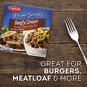 Lipton Soup Recipe Secrets Soup and Dip Mix For a Delicious Meal Beefy Onion Great With Your Favorite Recipes, Dip or Soup Mix 2.2 oz, Pack of 12