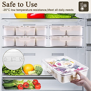 Divided Serving Tray with Lid & Handle - Portable Snackle Box Charcuterie Container for Snack Platters - 8 Compartments Snack Boxs for Candy, Fruits, Nuts - Perfect for Party, Entertaining(White)