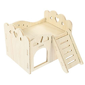 PATKAW 2 Pieces Small Animal House Wooden Hamster Nest Wooden Hamster Cage Small Animal Hideout Mouse Habitat Sleeping