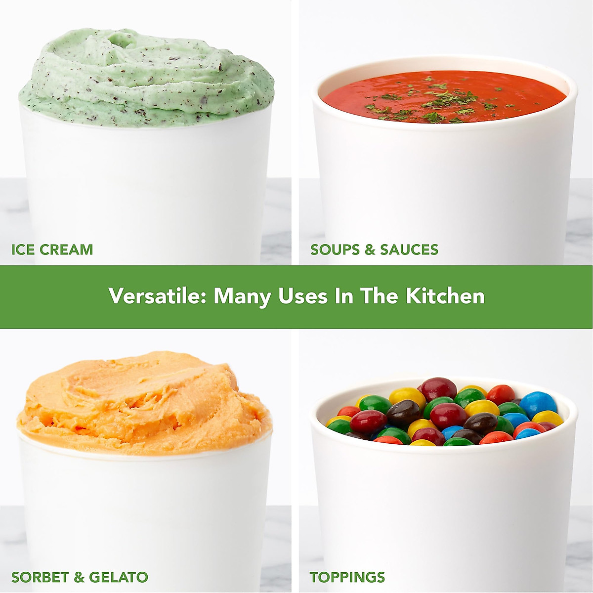 Tovolo Stackable Sweet Treat Ice Cream Tub with Tight-Fitting Silicone Lid Freezer Storage Container for Sorbet & Gelato, BPA-Free & Dishwasher-Safe, 1-Quart, Oyster Gray