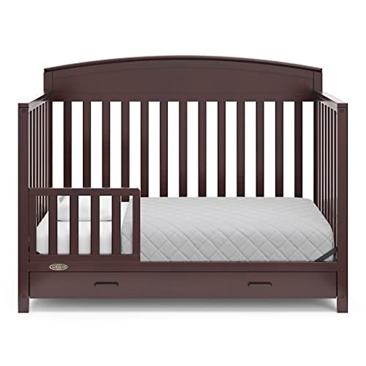 Graco Benton 5-in-1 Convertible Crib with Drawer (Espresso) - Converts from Baby Crib to Toddler Bed, Daybed and Full-Size Bed, Fits Standard Full-Size Crib Mattress, Adjustable Mattress Support Base