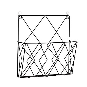 EYHLKM Wall Mounted Wrought Iron Book Shelf Grid Design Hollow Bookcase Holder Home Bedroom ( Color : E , Size : 1 )