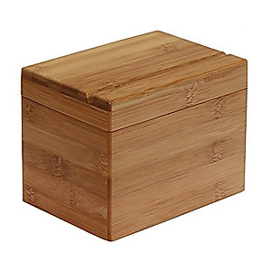 Oceanstar Bamboo Recipe Box with Divider, Natural, 6.80" W x 4.90" D x 5.10" H