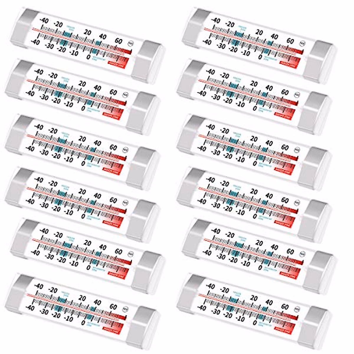 12 Pack Fridge Refrigerator Freezer Thermometer