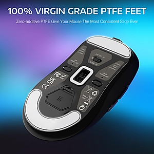 ATTACK SHARK X3 Wireless Gaming Mouse, 49g Ergonomic Computer Mouse, Triple Modes PAW3395 26K DPI Optical Sensor, 200h Battery Life, Programmable Buttons, Gaming Accessories for PC/Laptop/Mac (Black)
