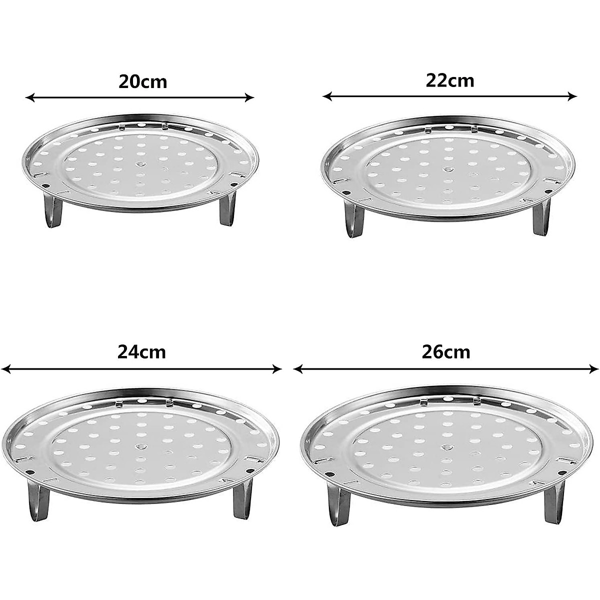 Bonilaan Steam Rack, 4-Layer Stainless Steel Trivet Rack Stand Steamer Rack for Baking Cooking Steaming