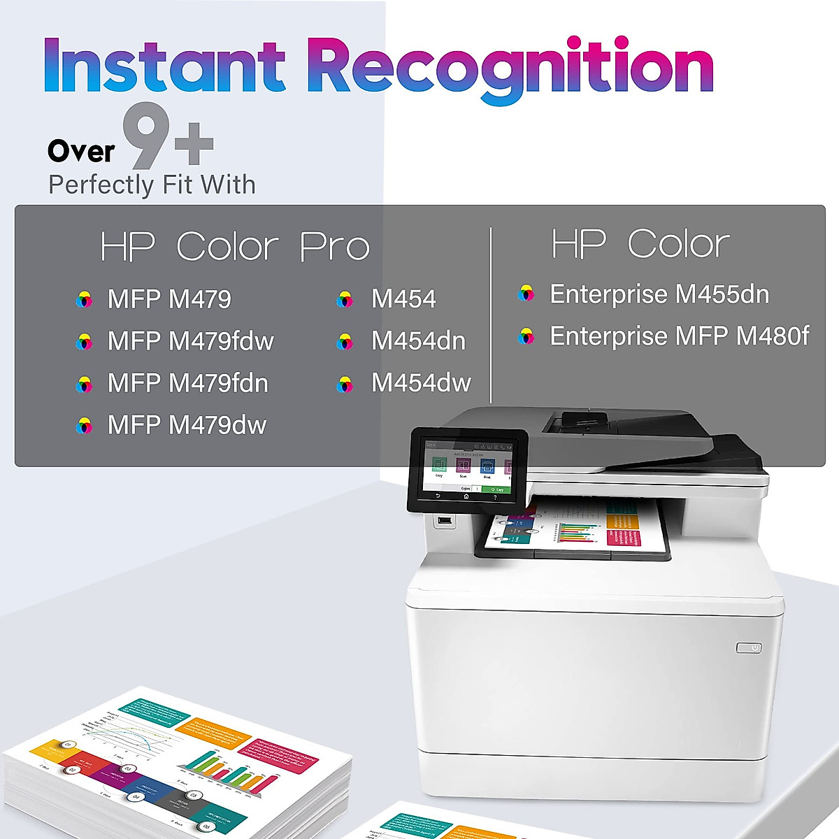 ONLYU 414A Toner Cartridge Compatible Replacement for 414A 414X 414 W2020A W2020X Used with Color Laserjet Pro MFP M479fdw M454dn M479fdn M454dw Printer Ink (Black Cyan Yellow Magenta, No Chip)