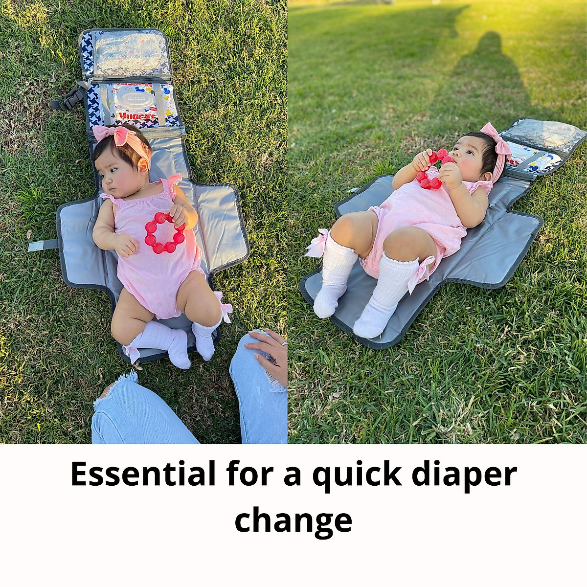 EZ MAT, Portable Baby Changing mat, Diaper Waterproof Changing pad, Changing mat for Diaper Bag, Baby Shower Registry Gender Reveal Gift, Compact Travel Changing Station, Baby Newborn Essential