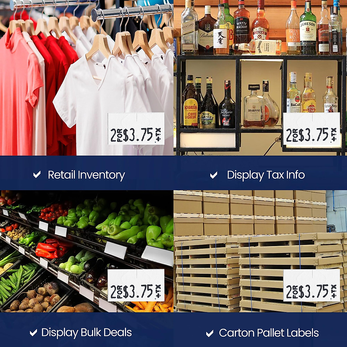 White Pricing Labels for Monarch 1131 Price Gun - 1 Sleeve, 20,000 Blank Marking Labels - with Ink Roll Included