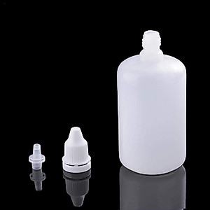 OFOWIN 6 Pcs Plastic Dropper Bottle, 100ml / 3.4oz Small Mouth Dropping Bottles with White Cap Empty Squeezable Liquid Drop Bottles for Solvents, Oils, Glue, Paint,Essence,E-liquid,E-juice,Saline