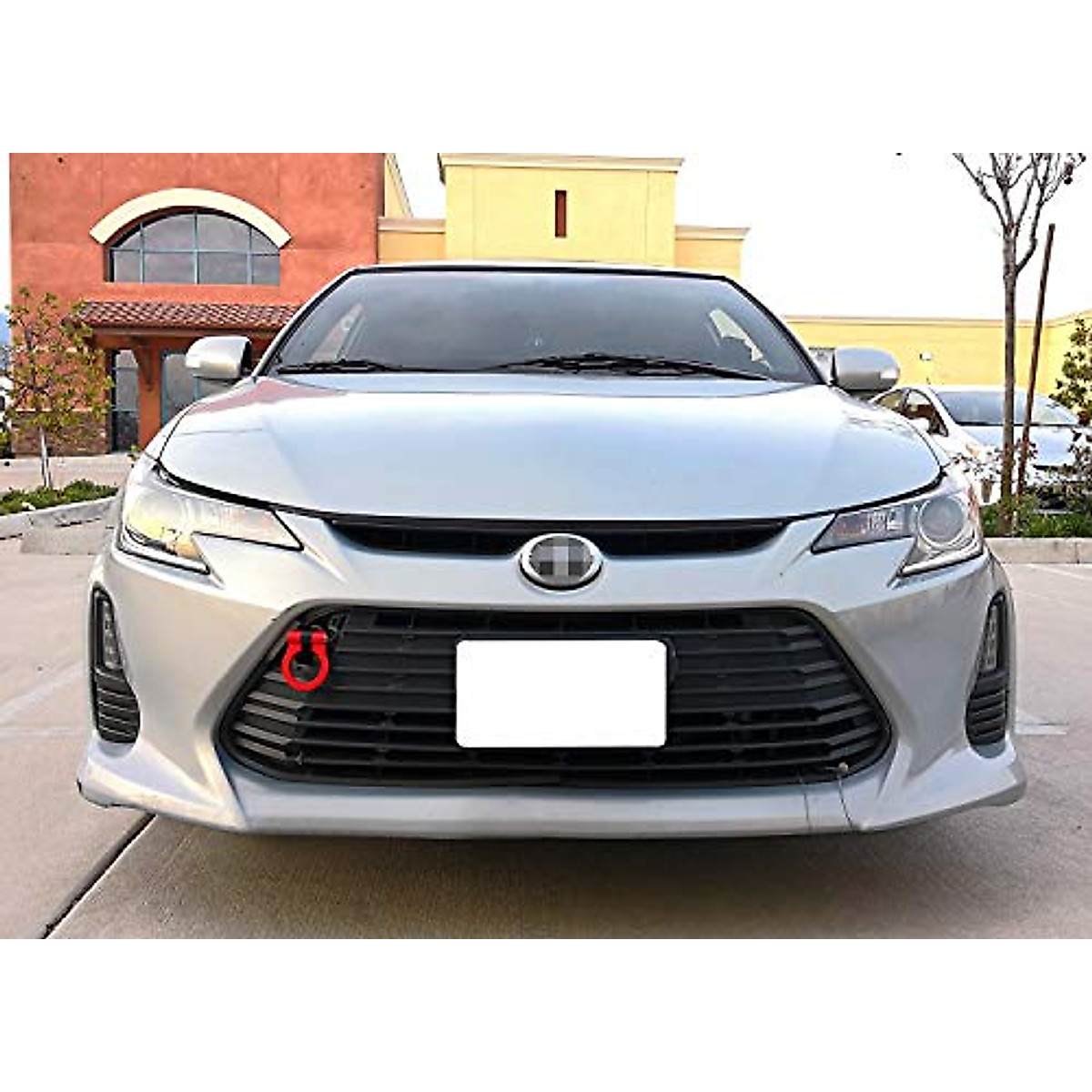 iJDMTOY Red Track Racing Style Tow Hook Ring Compatible With 2014-2016 Scion tC, Made of Lightweight Aluminum