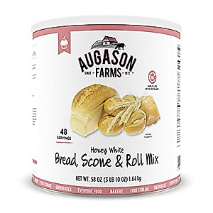 Augason Farms Honey White Bread Scone & Roll Mix Emergency Food Storage #10 Can