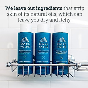Oars + Alps Men's Moisturizing Body and Face Wash, Skin Care Infused with Vitamin E and Antioxidants, Sulfate Free, Fresh Ocean Splash, 2 Pack
