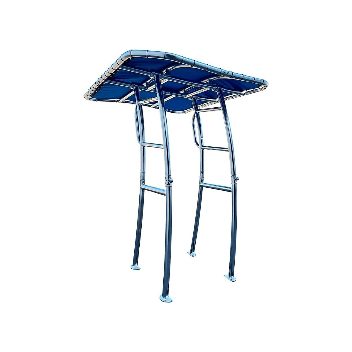 Fishmaster Pro Series Boat T-Top for Center Console Fishing Boats - Universal Fit - Polished and Anodized - Blue Top