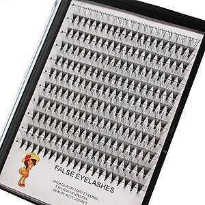 Bodermincer 200pcs 20D Premade Volume Fans Eye Lashes Extensions Thickness 0.07mm 8-16mm to Choose Black Soft Individual False Eyelashes Makeup Fake Lashes Cluster（12mm）